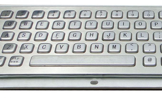 Ruggedized Panel Mount Metal Keyboard With Trackball / Stainless Steel ...