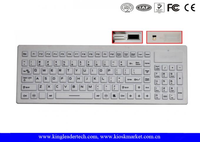 Industrial Silicone Wireless Keyboard IP67 Compliance Built - In Touchpad