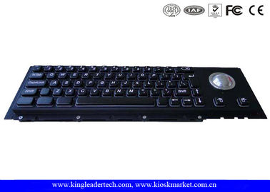 103 Keys Kiosk Black Metal Keyboard With Trackball For Panel Mount